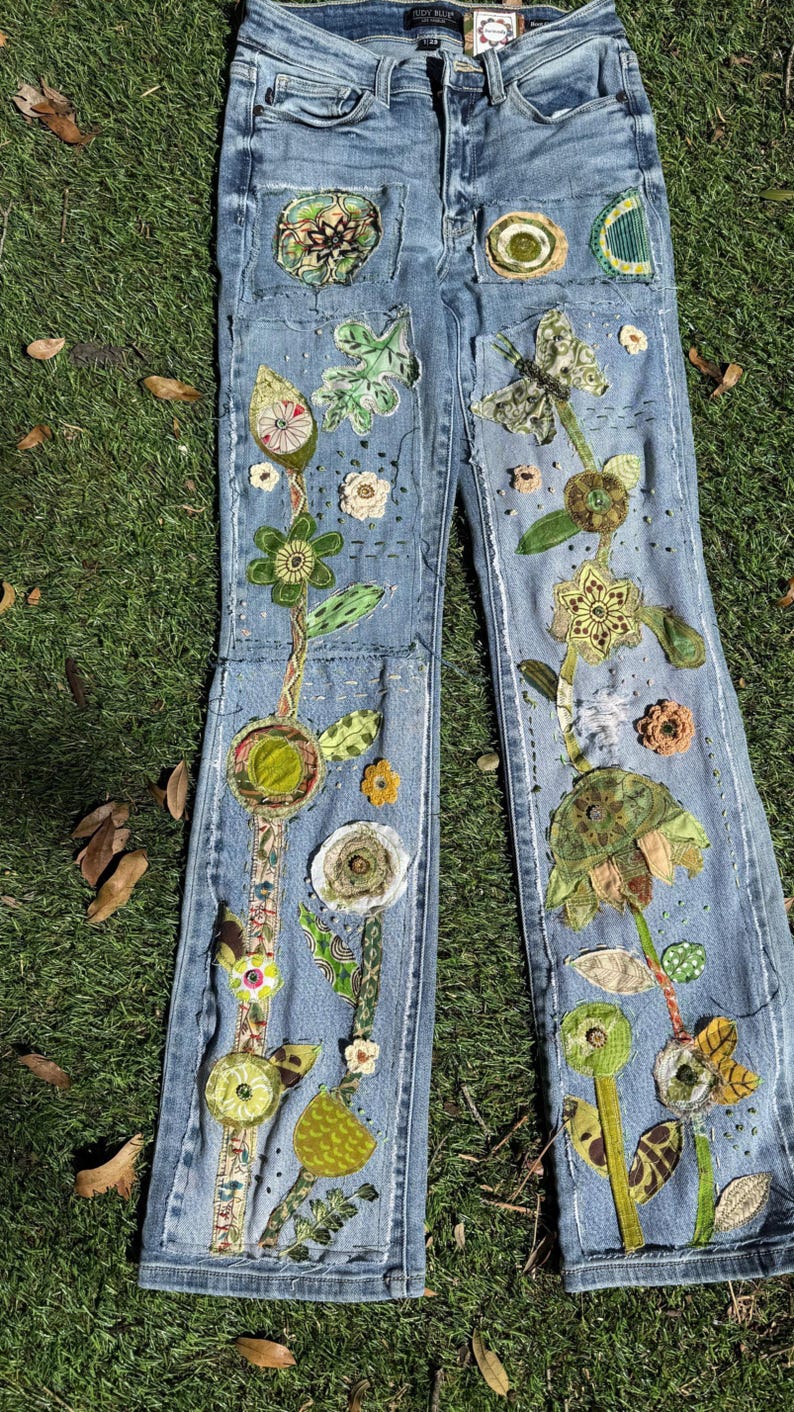 Custom Patchwork Denim Jeans – Made to Order Hippie Boho Style - Etsy