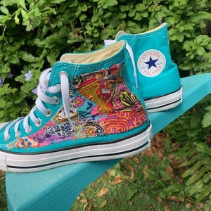 Patchwork Converse High Top Chuck Taylor Boho Hippie Boho - Etsy