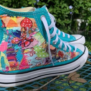 Patchwork Converse High Top Chuck Taylor Boho Hippie Boho - Etsy