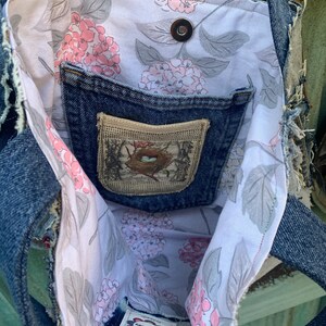 Ready to Ship Boho Denim Jean Tattered Frayed Fabric Purse Collage ...