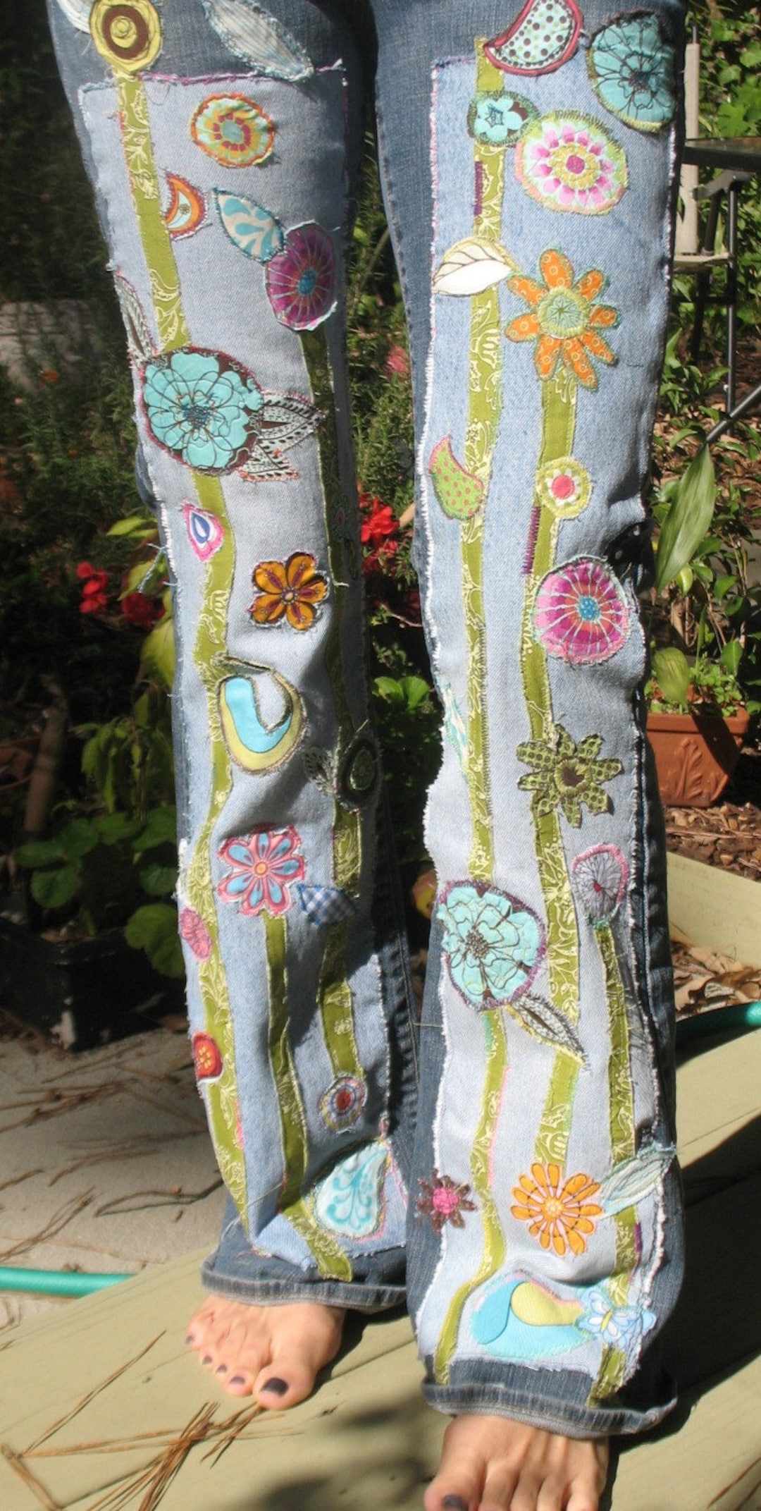 Custom Patchwork Jeans Made to Order Jeans for You - Hippie Boho Denim ...