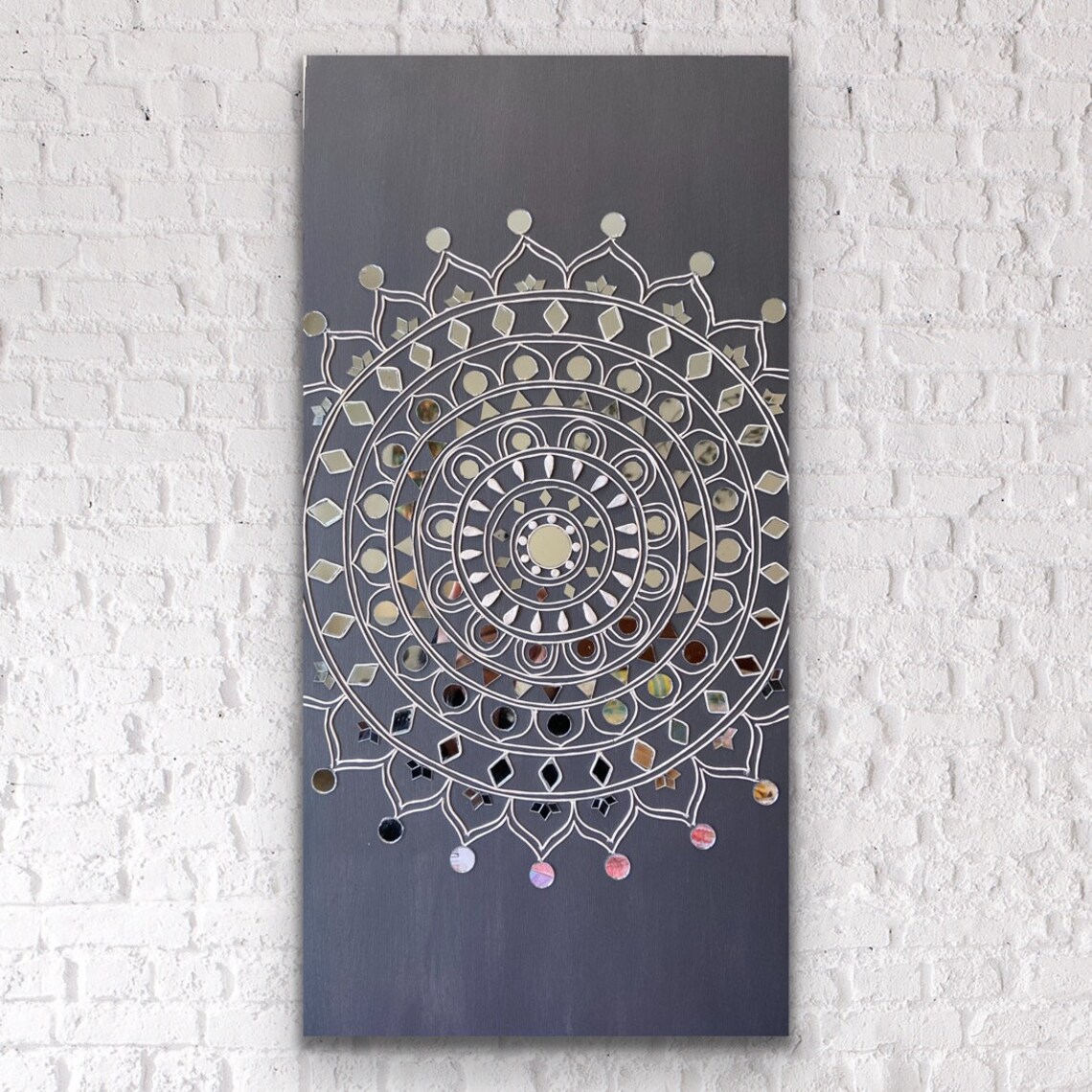 Mandala Art Mirror Art Clay and Mirror Art Mosaic Mirror Art Handmade ...