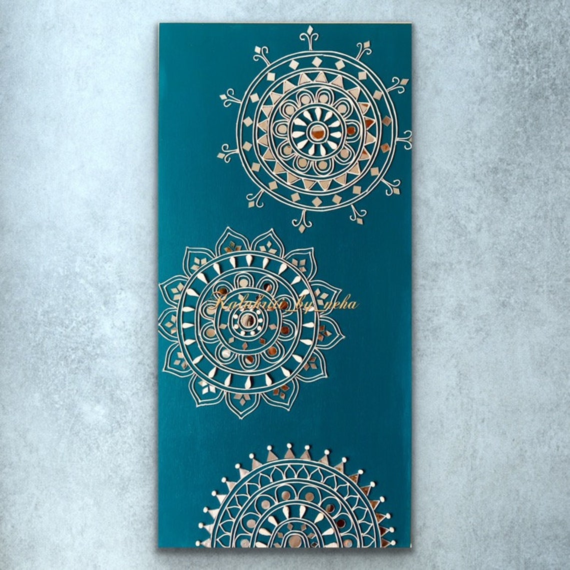 Blue Mandala Art Mandala Painting Art Clay and Mirror Art Mosaic Tile ...