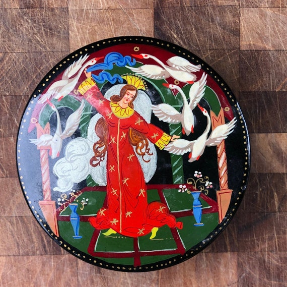 Vintage Antique Russian Lacquered Hand-painted Trinket Jewelry - Etsy