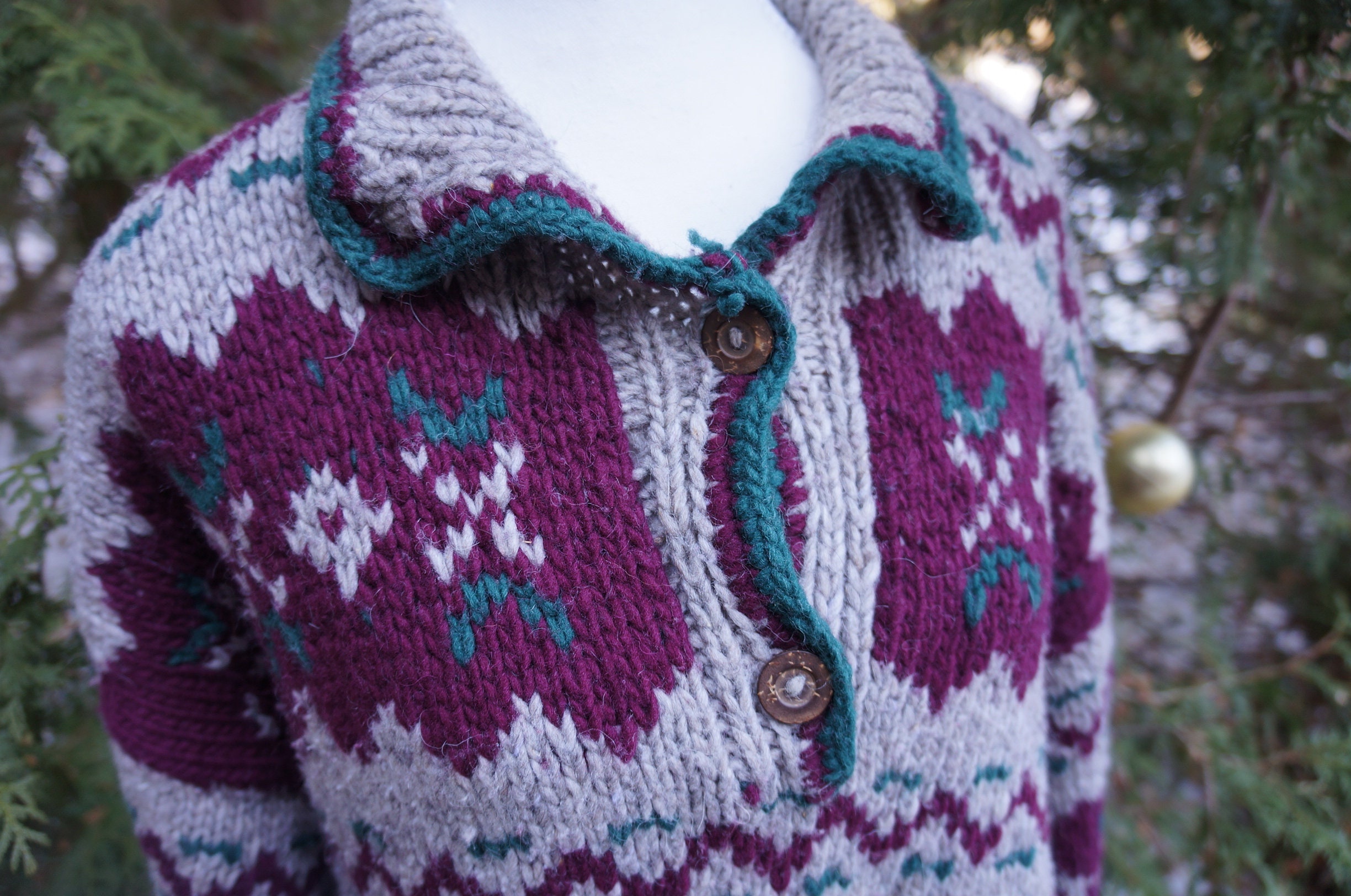 Vintage Ecuador Artisan Folklore Cabincore Grandpa Sweater Chunky ...