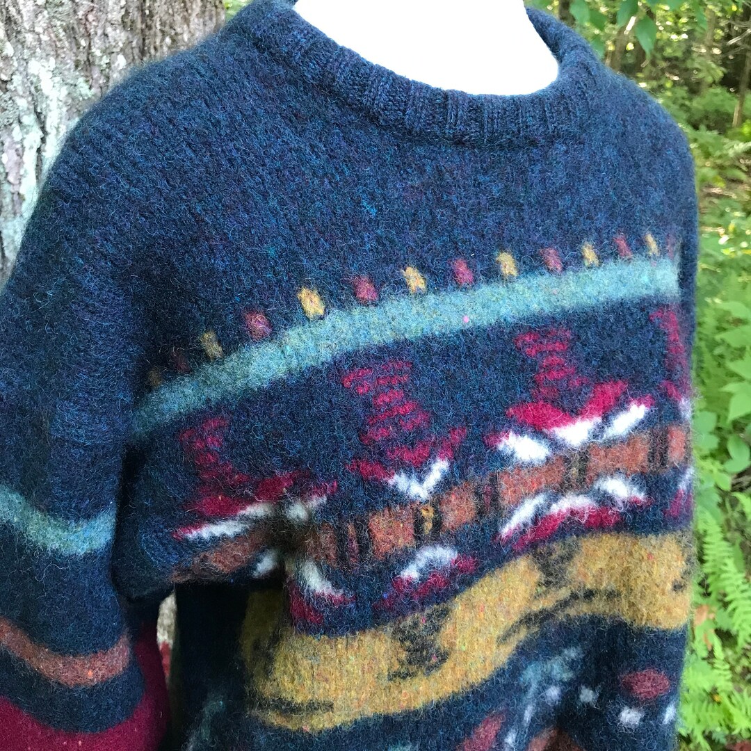 Vintage Cottagecore Grandpa Sweater 100% SHETLAND WOOL - Ugly Xmas ...