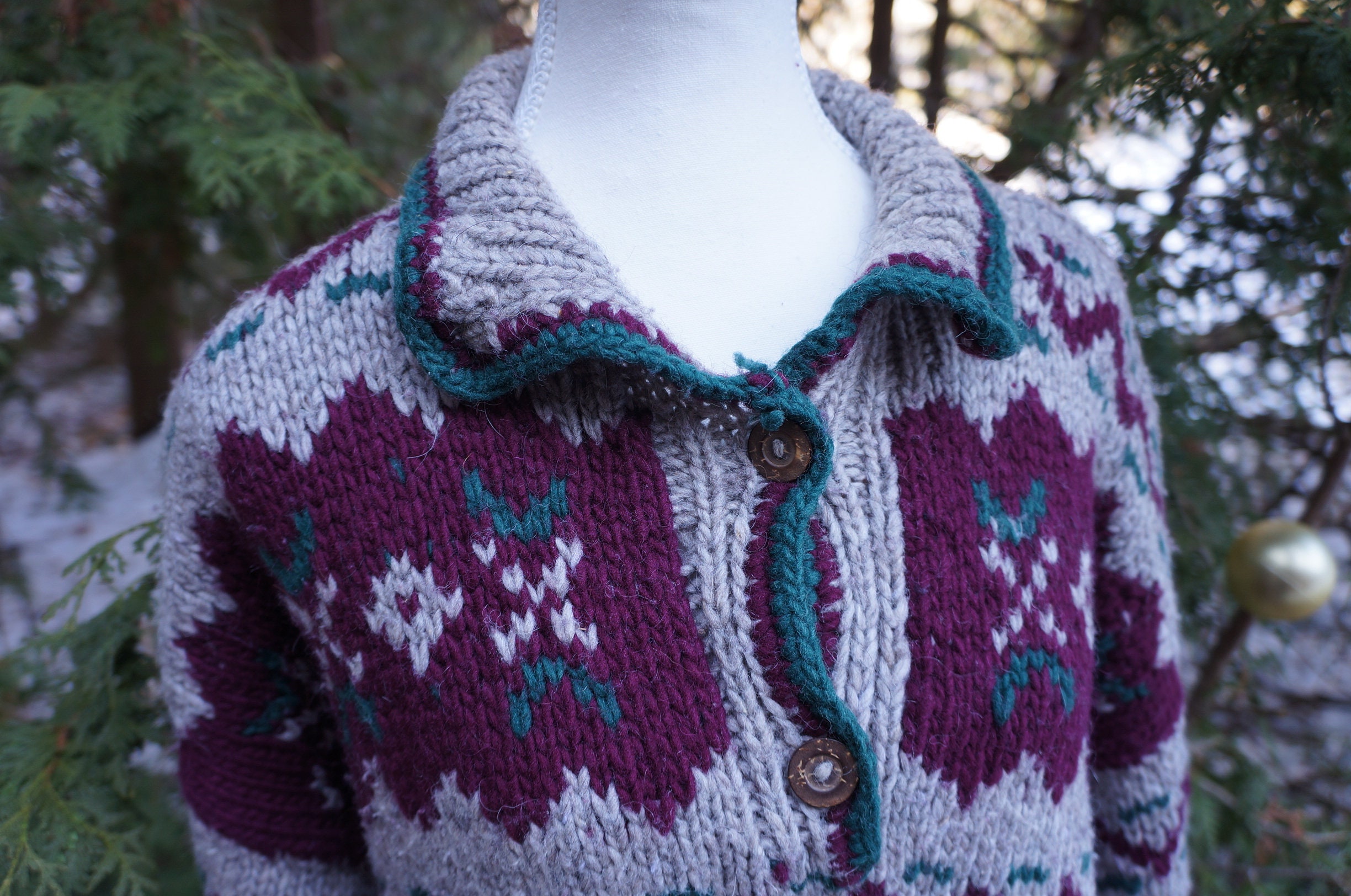 Vintage Ecuador Artisan Folklore Cabincore Grandpa Sweater Chunky ...