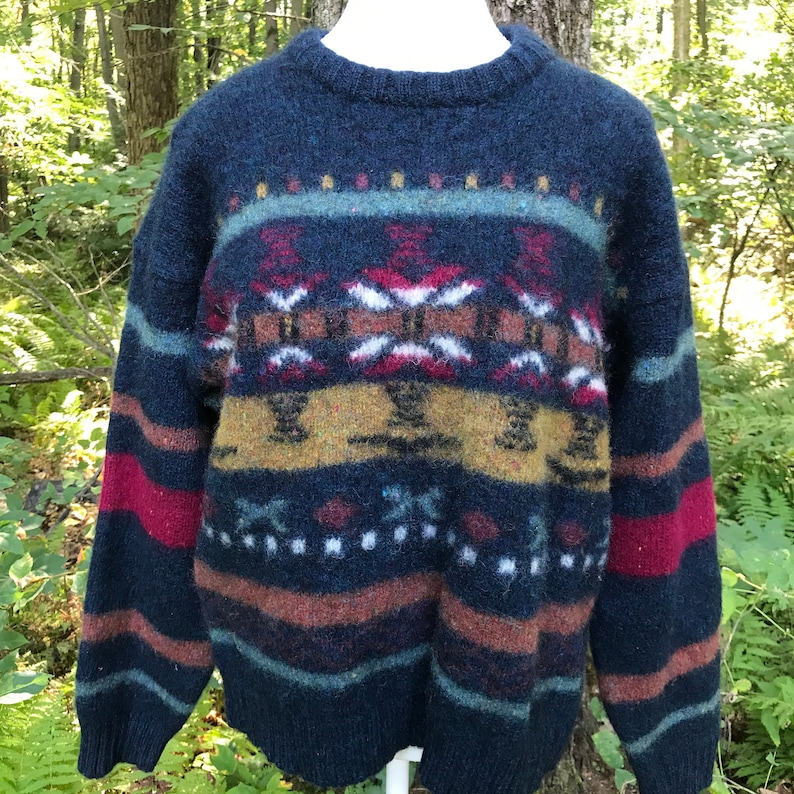 Vintage Cottagecore Grandpa Sweater 100% SHETLAND WOOL - Ugly Xmas ...