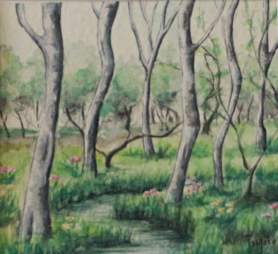 Original Painting on Paper forest in Summer - Etsy
