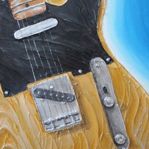 Fender Telecaster Painting – Original Acrylic Guitar Wall Art (24" X 48 ...