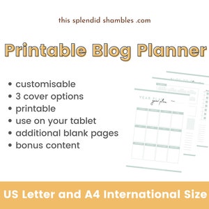 Printable Blog Planner | A4 & US Letter Blogger’s Content Planner ...