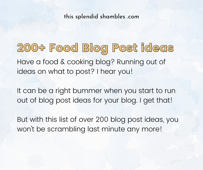 200+ Food Blog Post Ideas - Blogging for Beginners - Food & Cooking ...