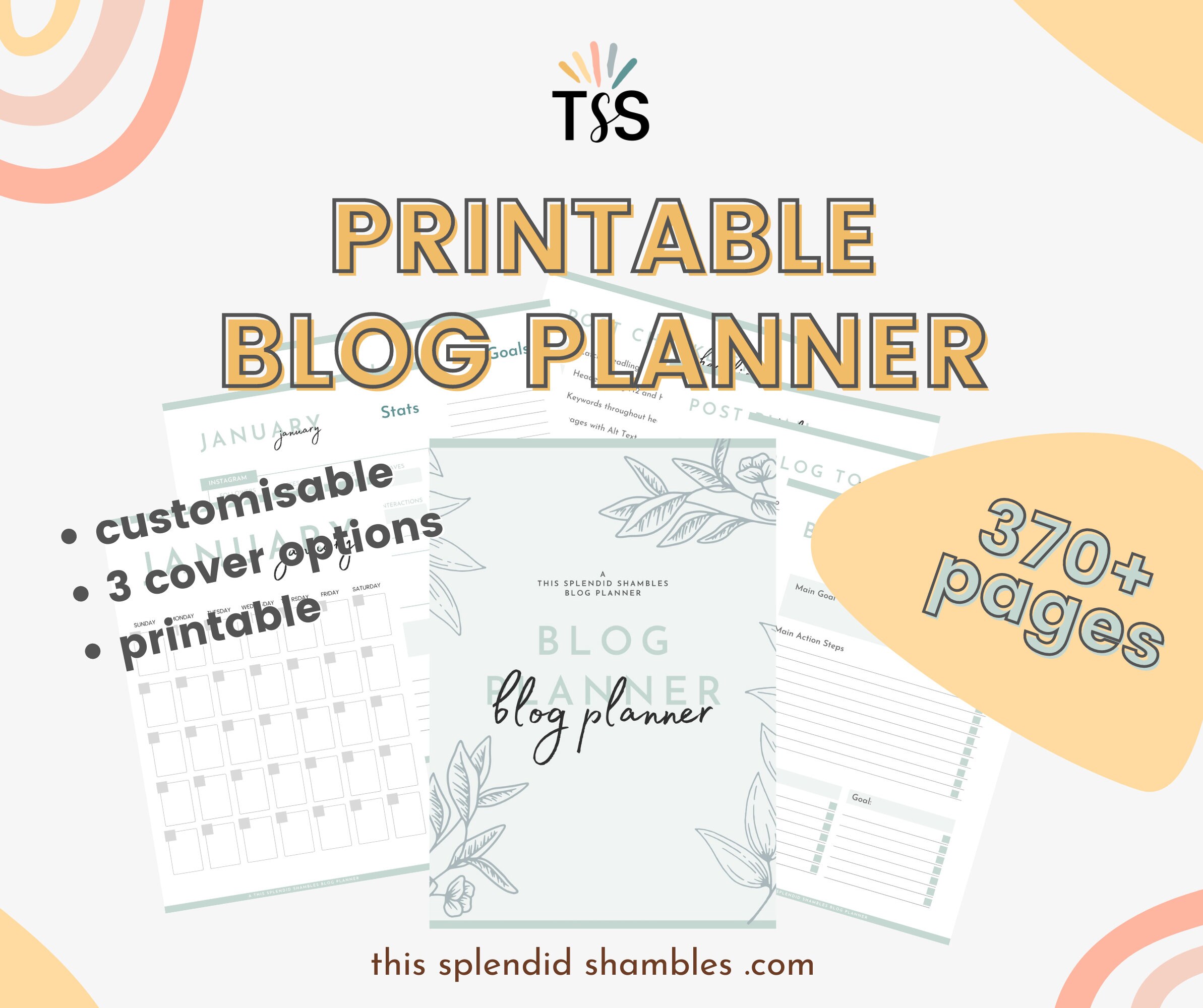 Printable Blog Planner A4 & US Letter Bloggers Content - Etsy