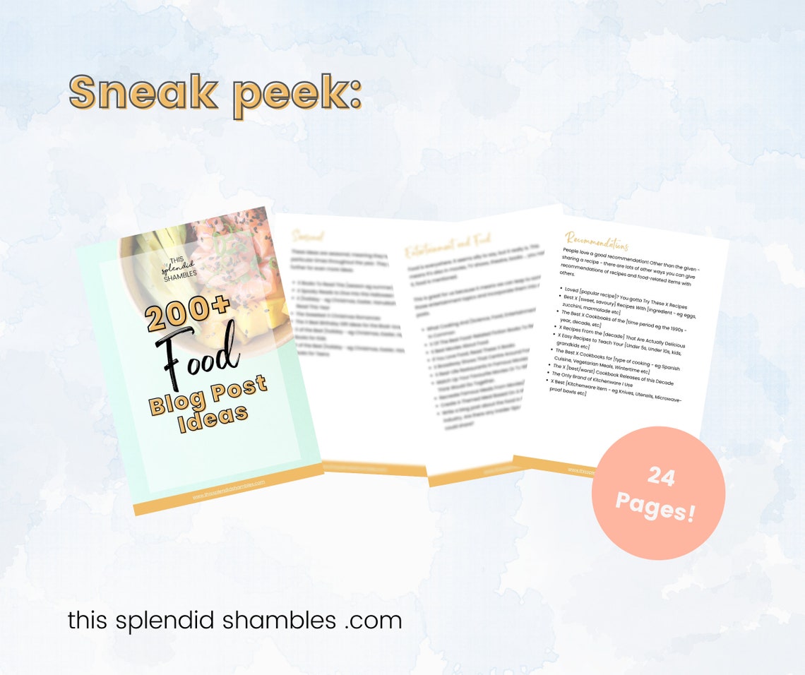 200+ Food Blog Post Ideas - Blogging for Beginners - Food & Cooking ...