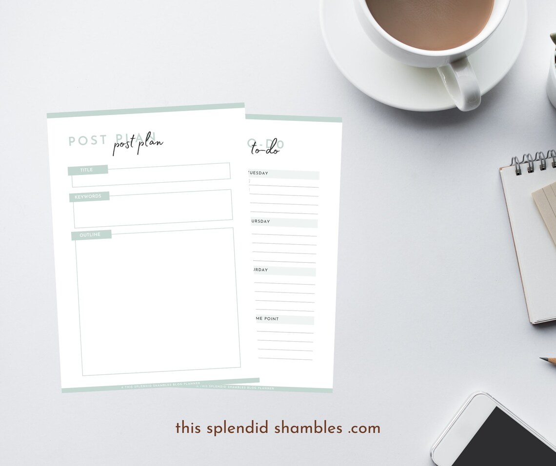 Printable Blog Planner A4 & US Letter Bloggers Content - Etsy