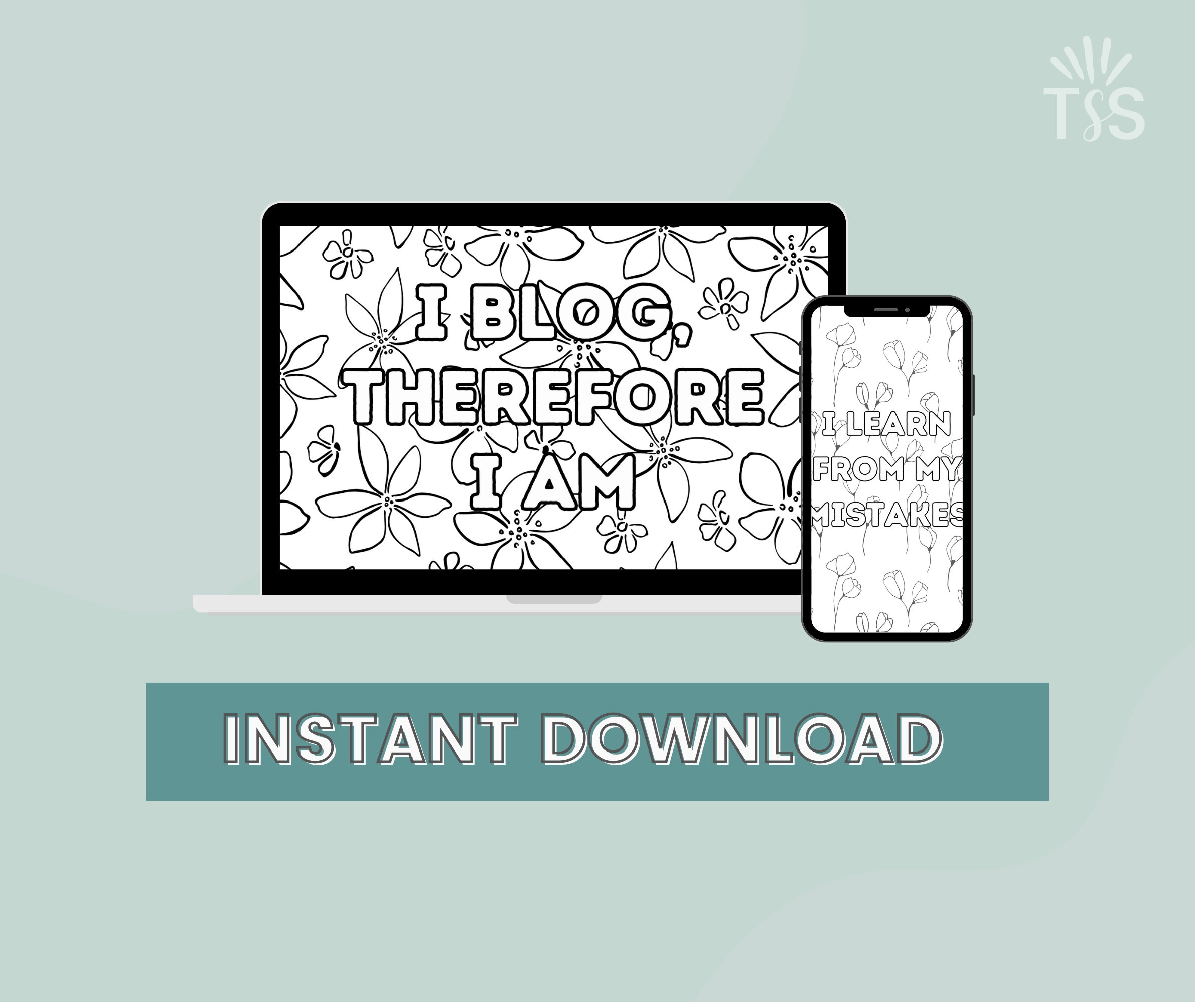 Printable Floral Coloring Pages for Adults Blogging Affirmations ...