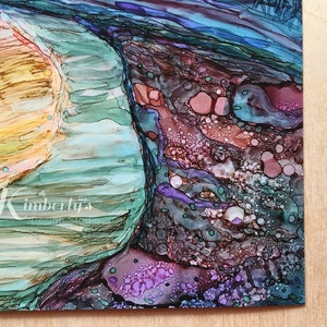 Tropical Beach Sunset, Alcohol Ink, Giclée Fine Art Print - Etsy