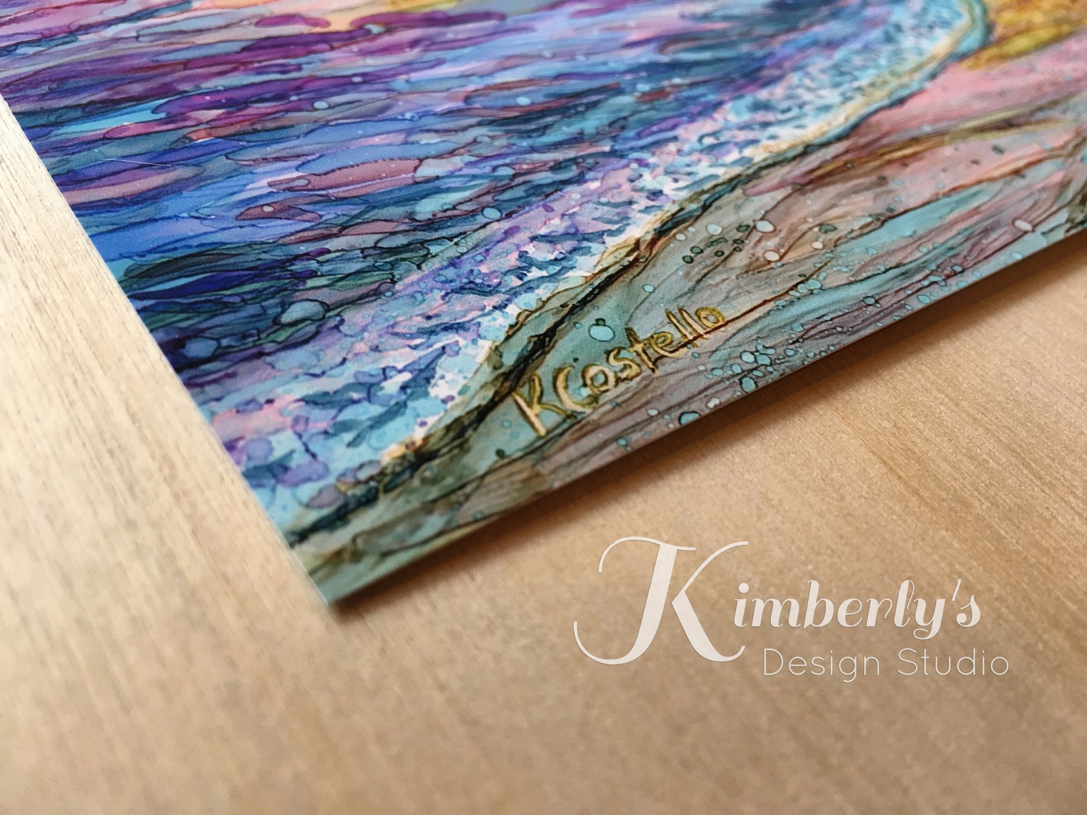 Tropical Beach Sunset, Alcohol Ink, Giclée Fine Art Print - Etsy