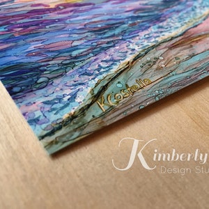 Tropical Beach Sunset, Alcohol Ink, Giclée Fine Art Print - Etsy