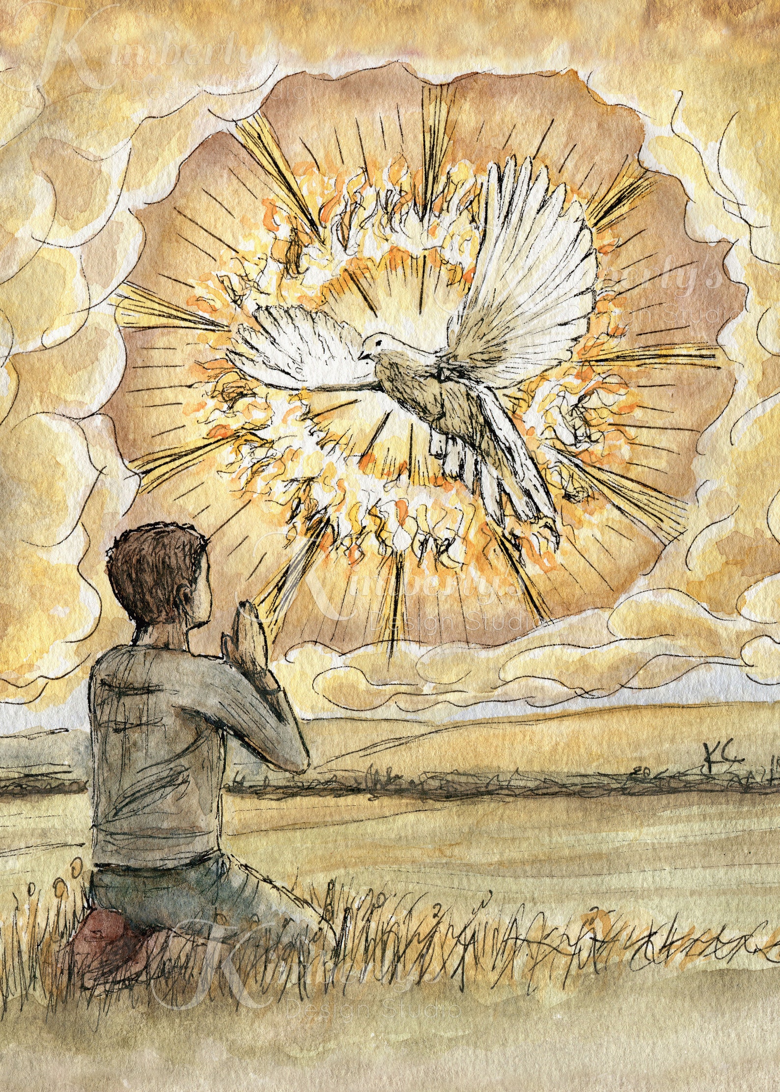 Holy Spirit, Watercolor, Giclée Fine Art Print, Confirmation, First ...