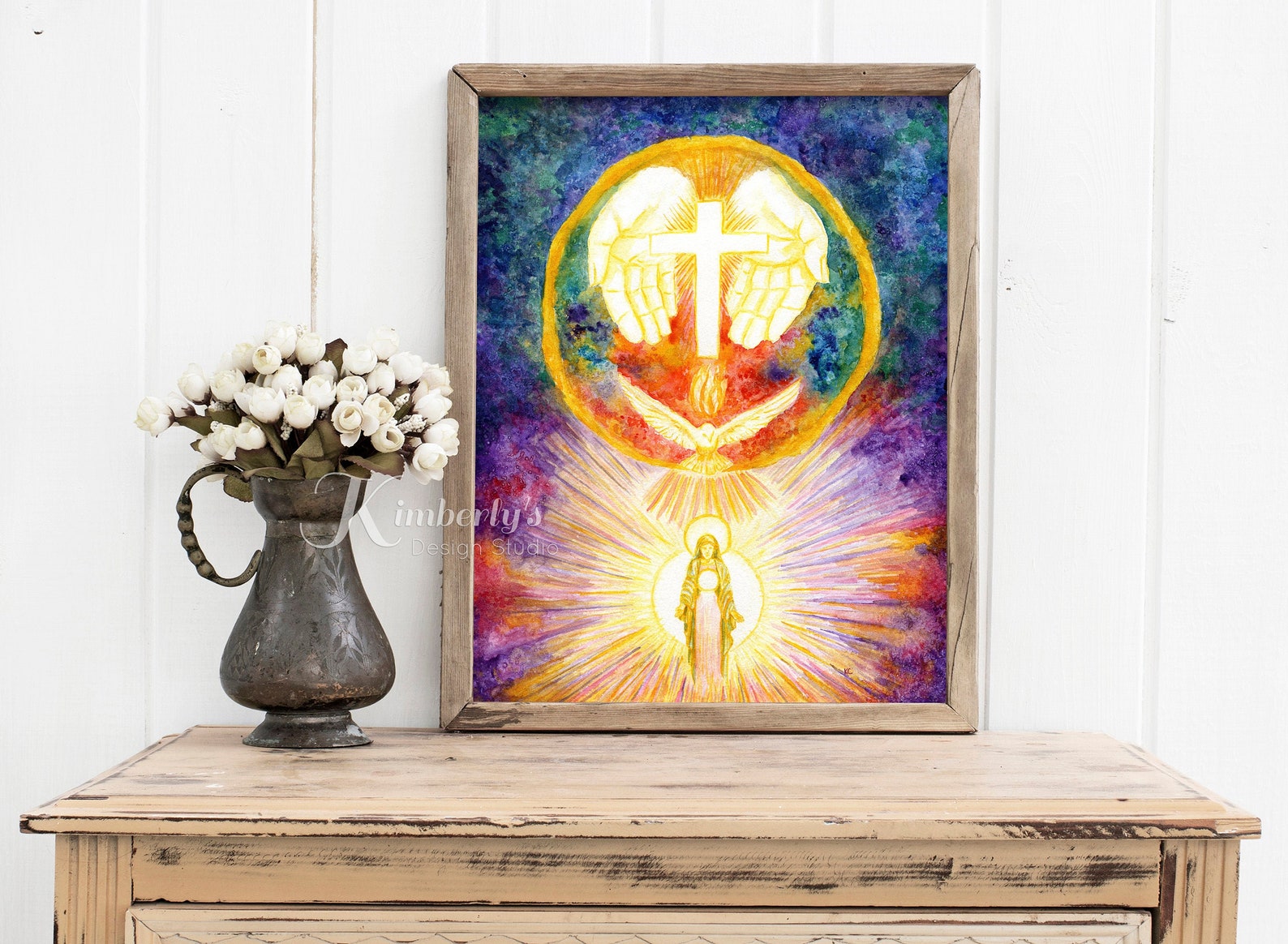 The Holy Trinity & Mary, Watercolor, Giclée Fine Art Print - Etsy