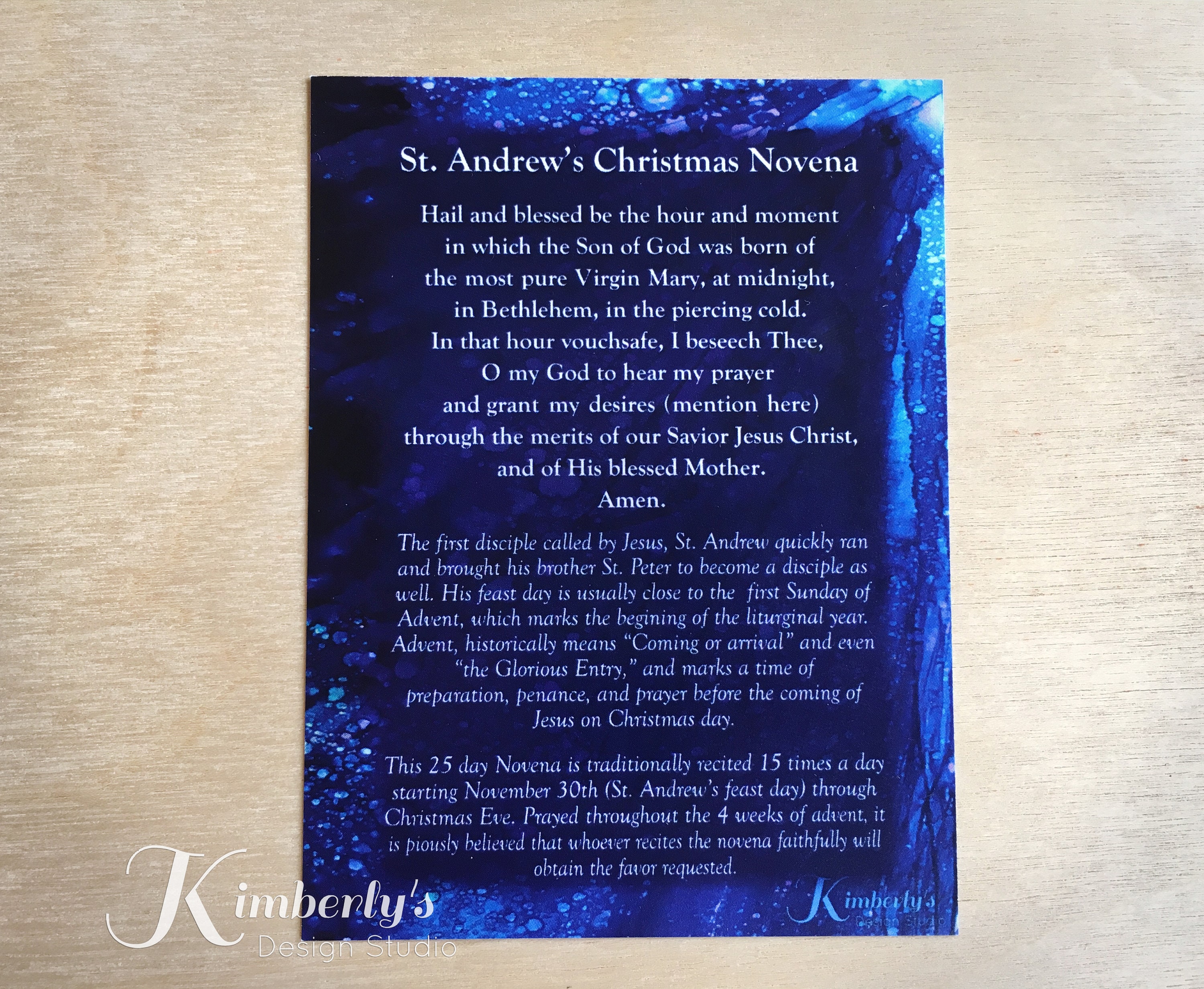 St. Andrew's Christmas Novena Prayer Card - Etsy