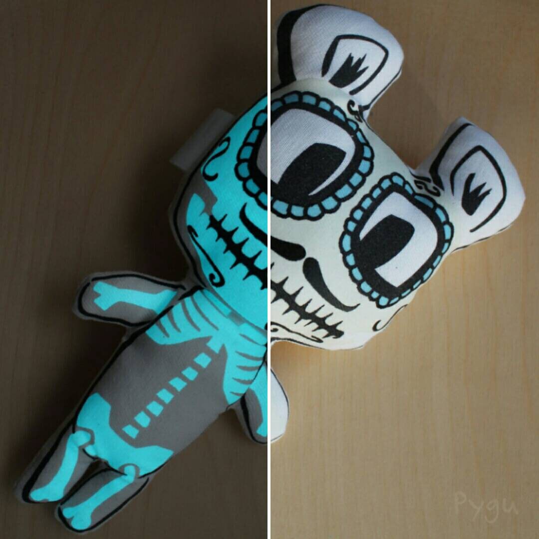Blue Candy Skull Teddy Doll