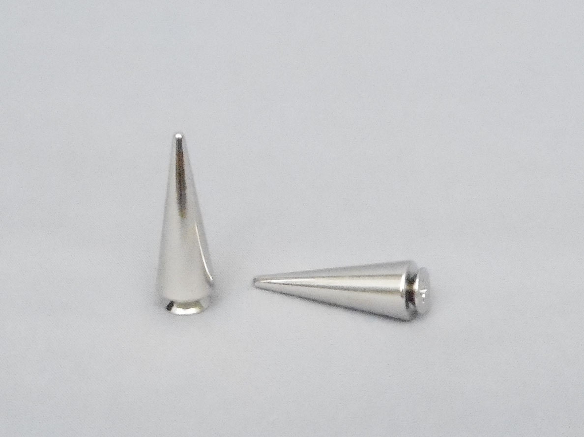 10 Silver 1 Inch Cone Spikes | Etsy