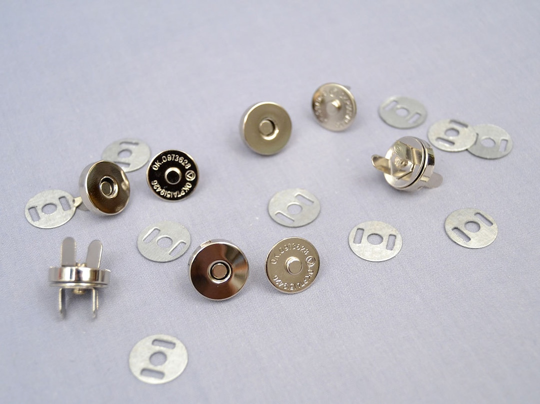 10 Silver 14mm Metal Magnetic Snaps Nickel Plated - Etsy