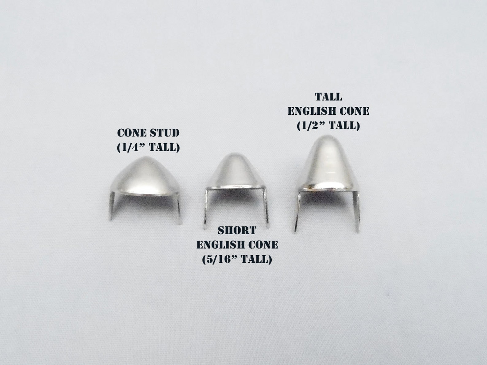 100 Silver SHORT English Cone Studs - Etsy