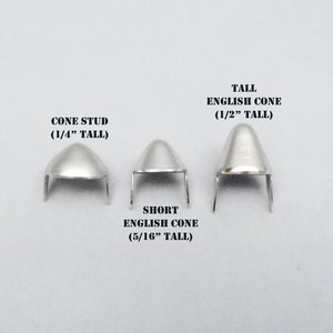 100 Silver SHORT English Cone Studs - Etsy