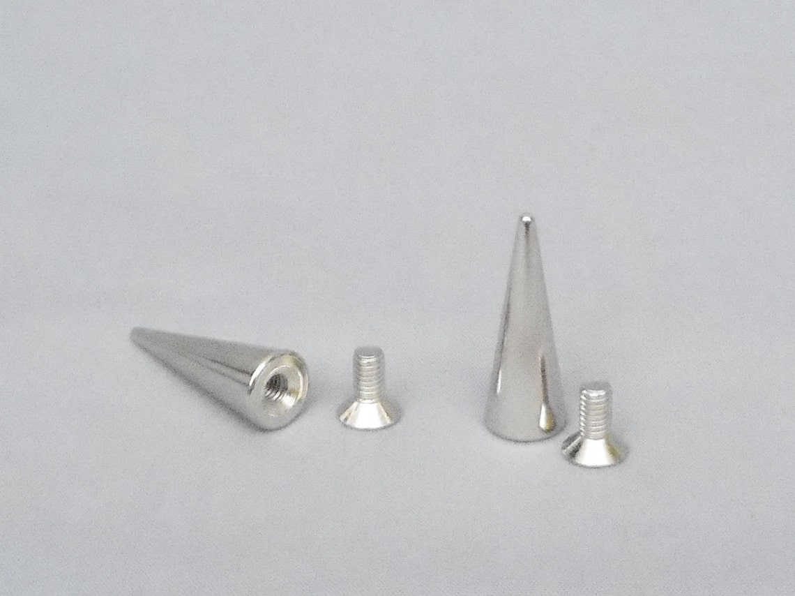 10 Silver 1 Inch Cone Spikes | Etsy