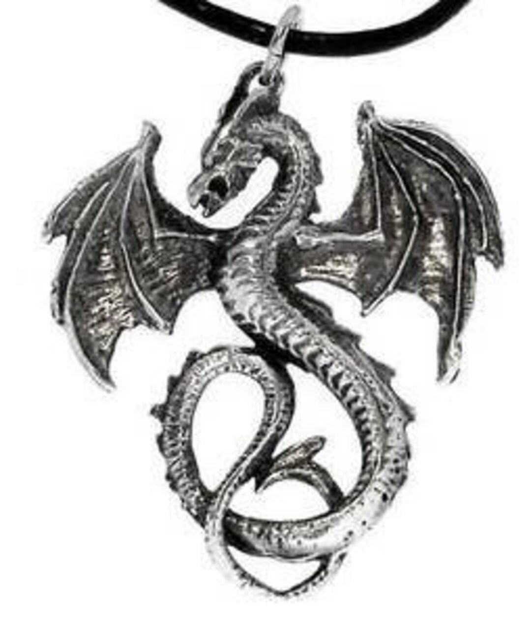 Pewter Dragon Gothic Fantasy Pendant on Leather or Cotton Cord 52G - Etsy