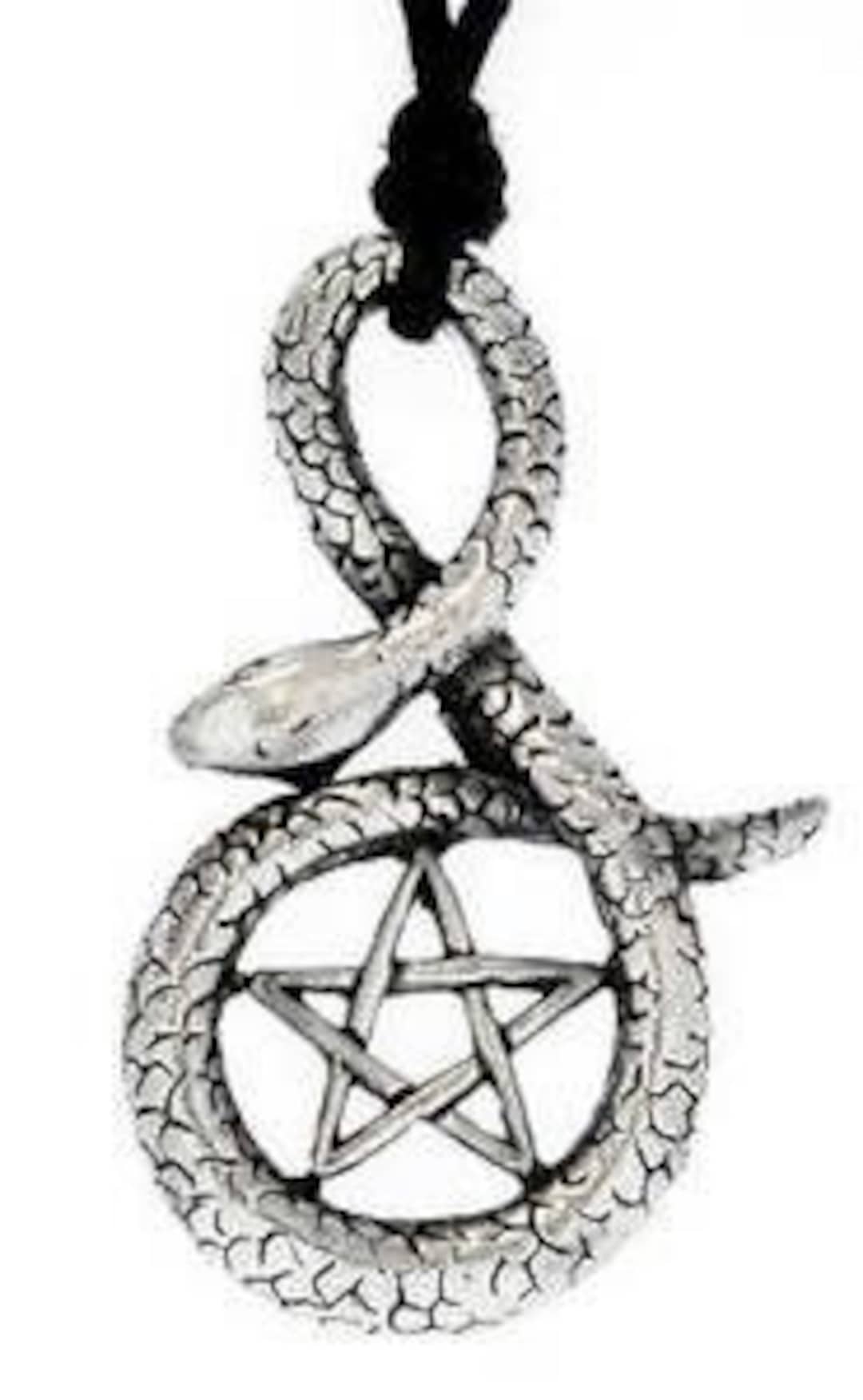 Pewter Snake Pentagram Gothic Pagan Wiccan Pentacle Pendent (30F) - Etsy