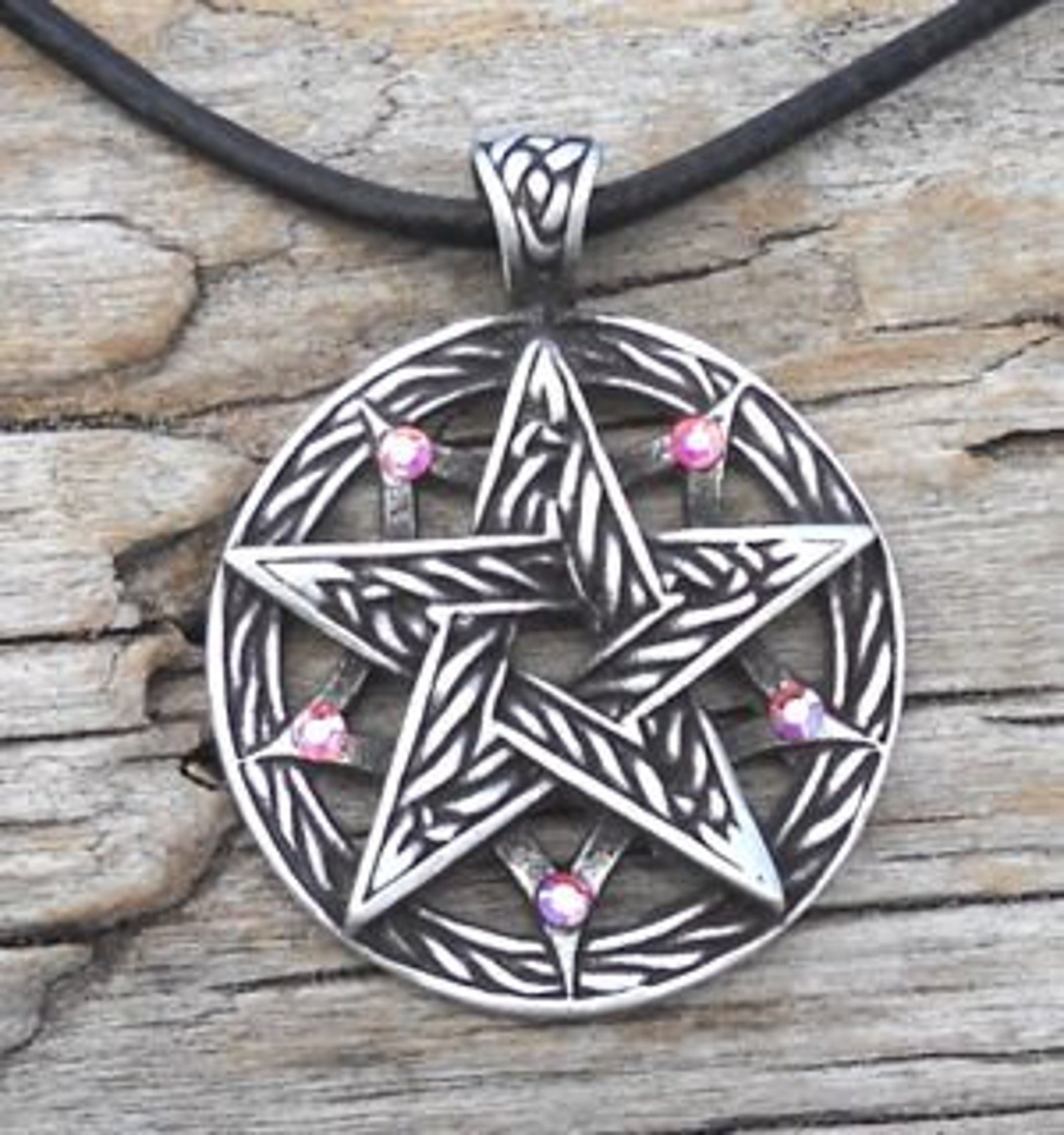 Pewter Double Pentagram Celtic Pagan Pentacle Pendant With - Etsy