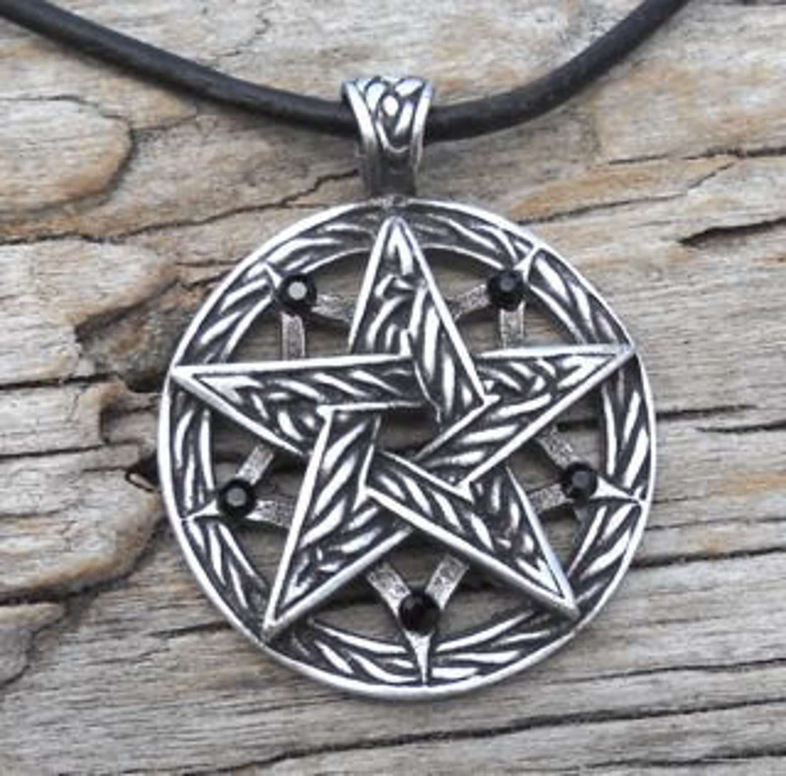 Pewter Double Pentagram Celtic Pagan Pentacle Pendant With | Etsy