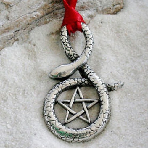 Pewter Snake Pentagram Gothic Pagan Wiccan Pentacle Christmas - Etsy