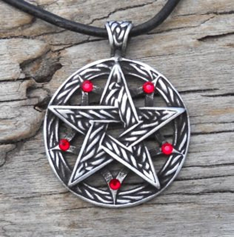Pewter Double Pentagram Celtic Pagan Pentacle Pendant With - Etsy