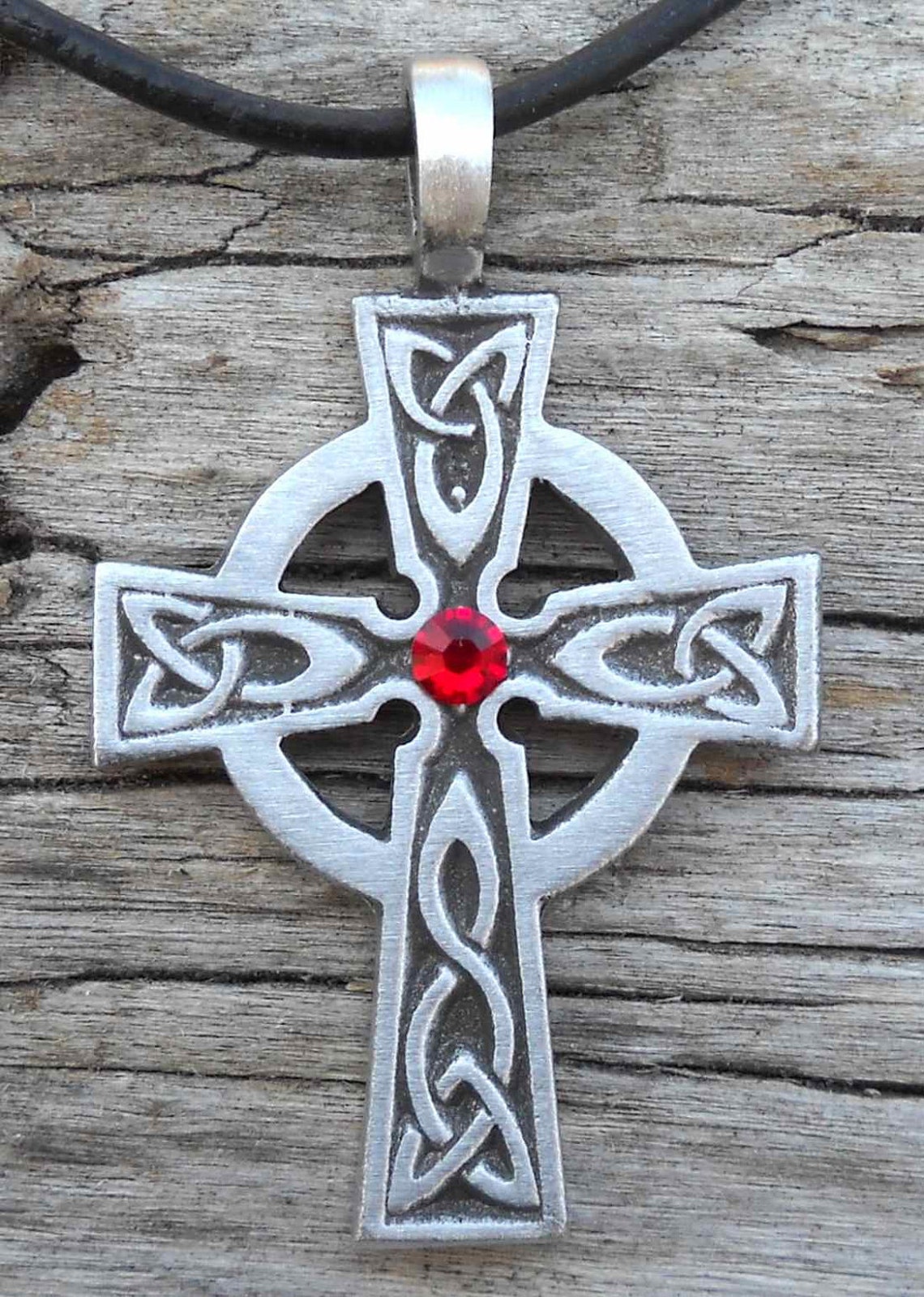 Pewter Celtic Cross Irish Wales Pendant With Swarovski Crystal - Etsy