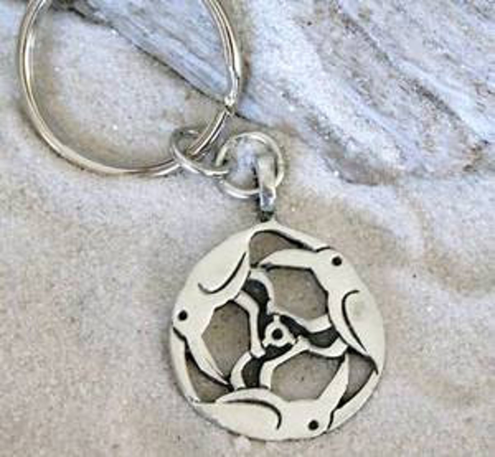 Pewter Triple Raven Poe Gothic Crow Silver Keychain Key Ring - Etsy