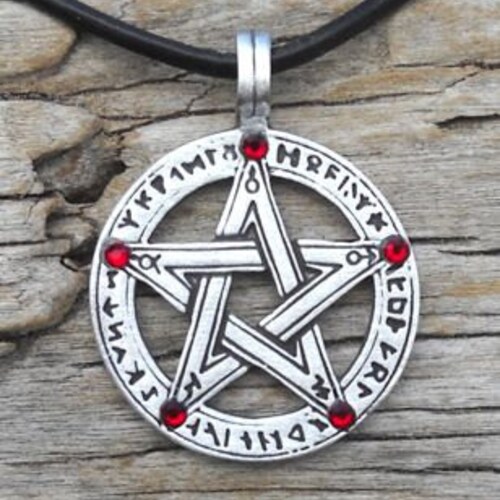 Pewter Double Pentagram Celtic Pagan Pentacle Pendant With - Etsy