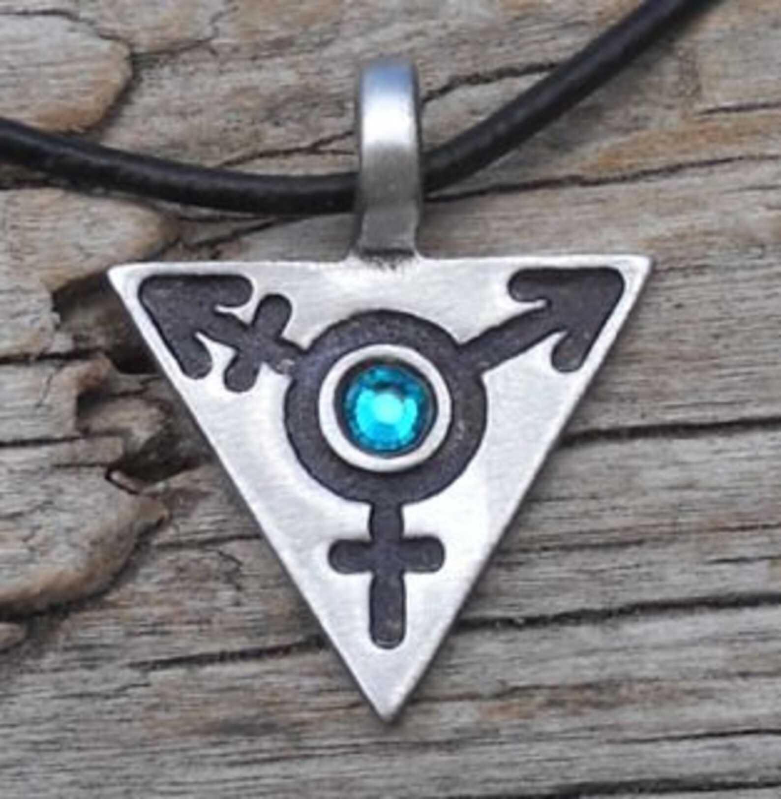 Pewter Transgender LGBT Gay Pride Triangle Pendant With - Etsy
