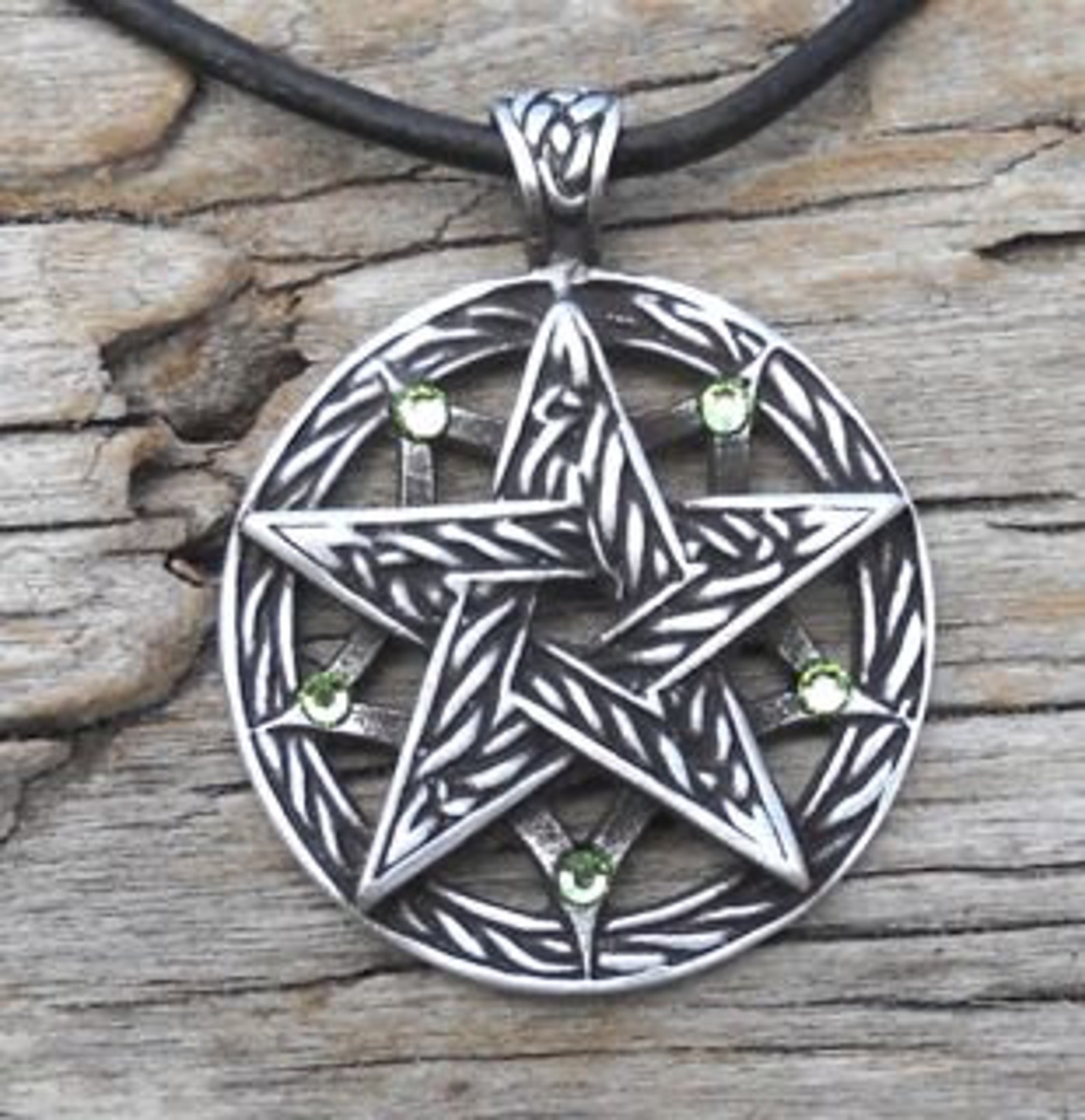 Pewter Double Pentagram Celtic Pagan Pentacle Pendant With | Etsy