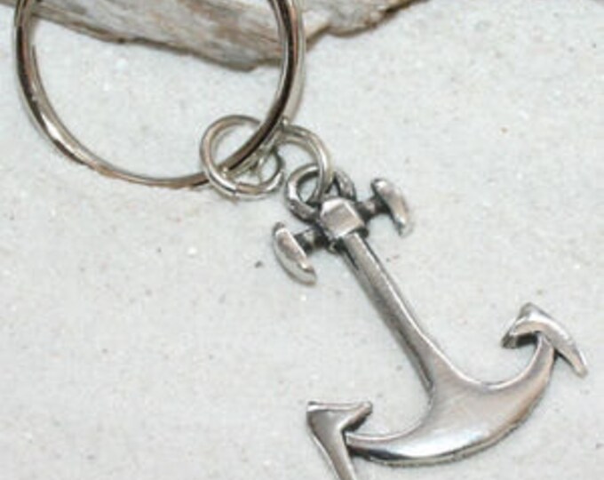 Pewter Anchor Nautical Navy Boat Keychain Key Ring 24F-KC - Etsy
