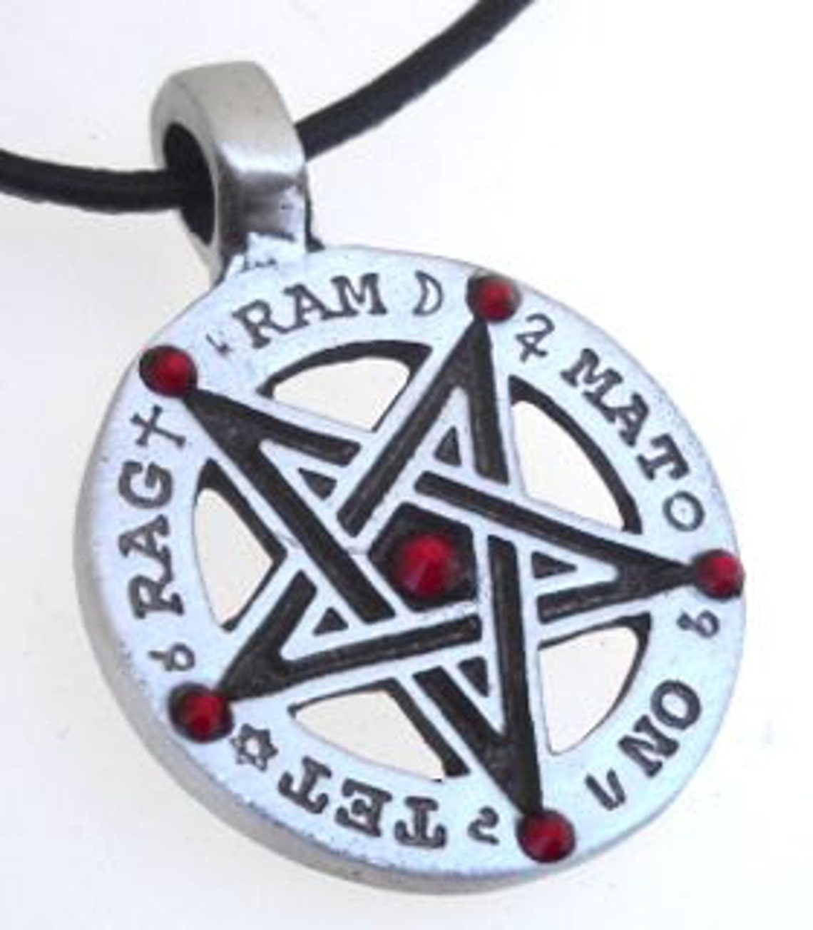 Pewter Inverted Pentagram Tetragrammaton Runes Pendant With | Etsy