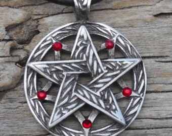 Pewter Double Pentagram Celtic Pagan Pentacle Pendant With | Etsy