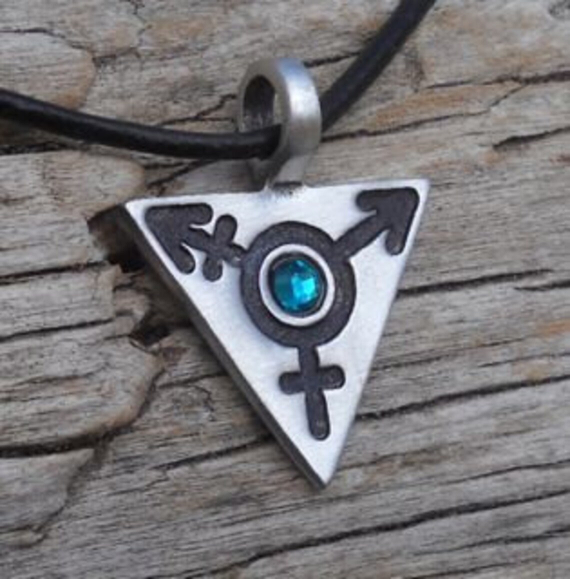 Pewter Transgender LGBT Gay Pride Triangle Pendant With - Etsy