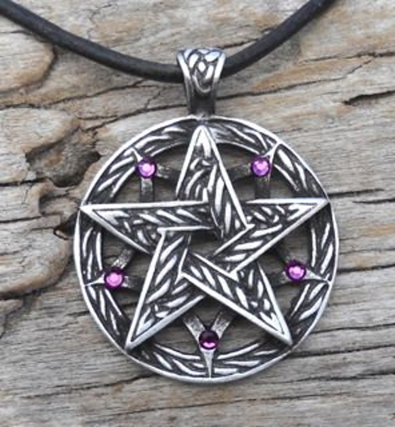 Pewter Double Pentagram Celtic Pagan Pentacle Pendant With - Etsy