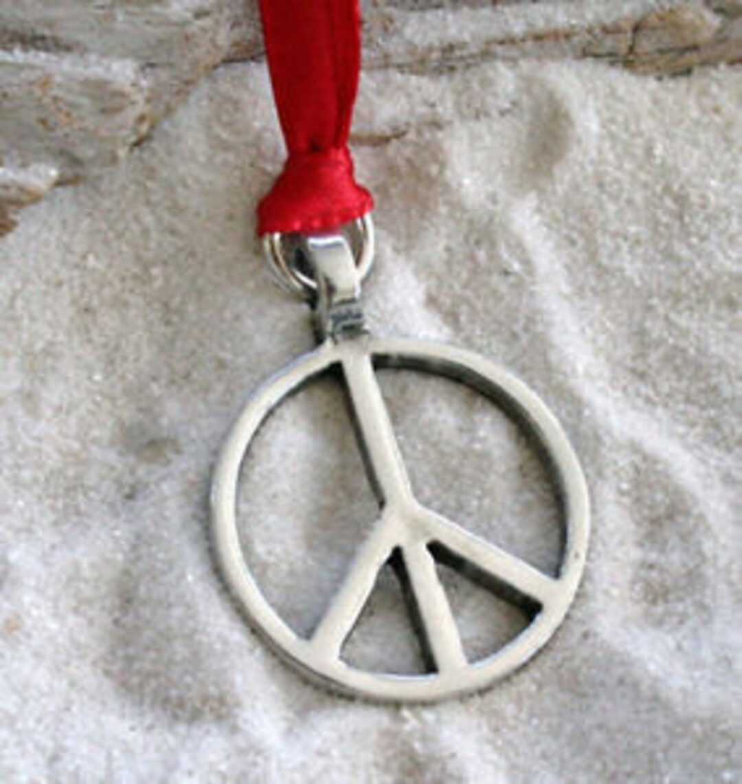 Pewter Peace Sign Love Hippie Yoga Namaste Meditation Christmas ...
