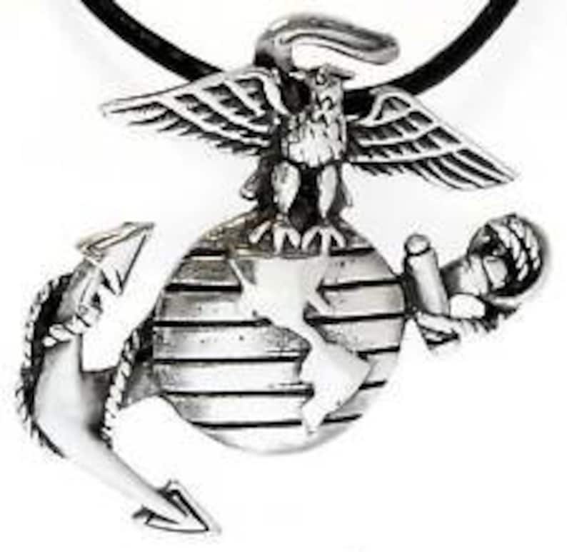 Pewter Marine Corps Emblem Usmc Semper Fi Keychain Key Ring Etsy